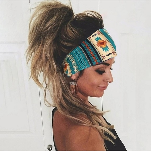Boheme | Accessories | Bohemian Aztec Headband Cycle Yoga Sports Hair ...